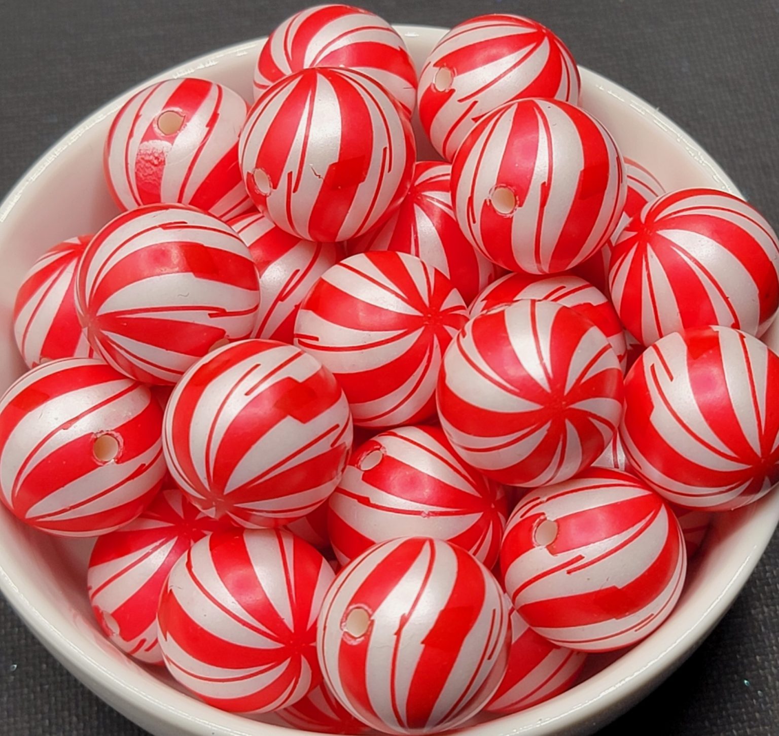 5 pc. Pepermint Swirls – Bead Set – Glitter Fetish