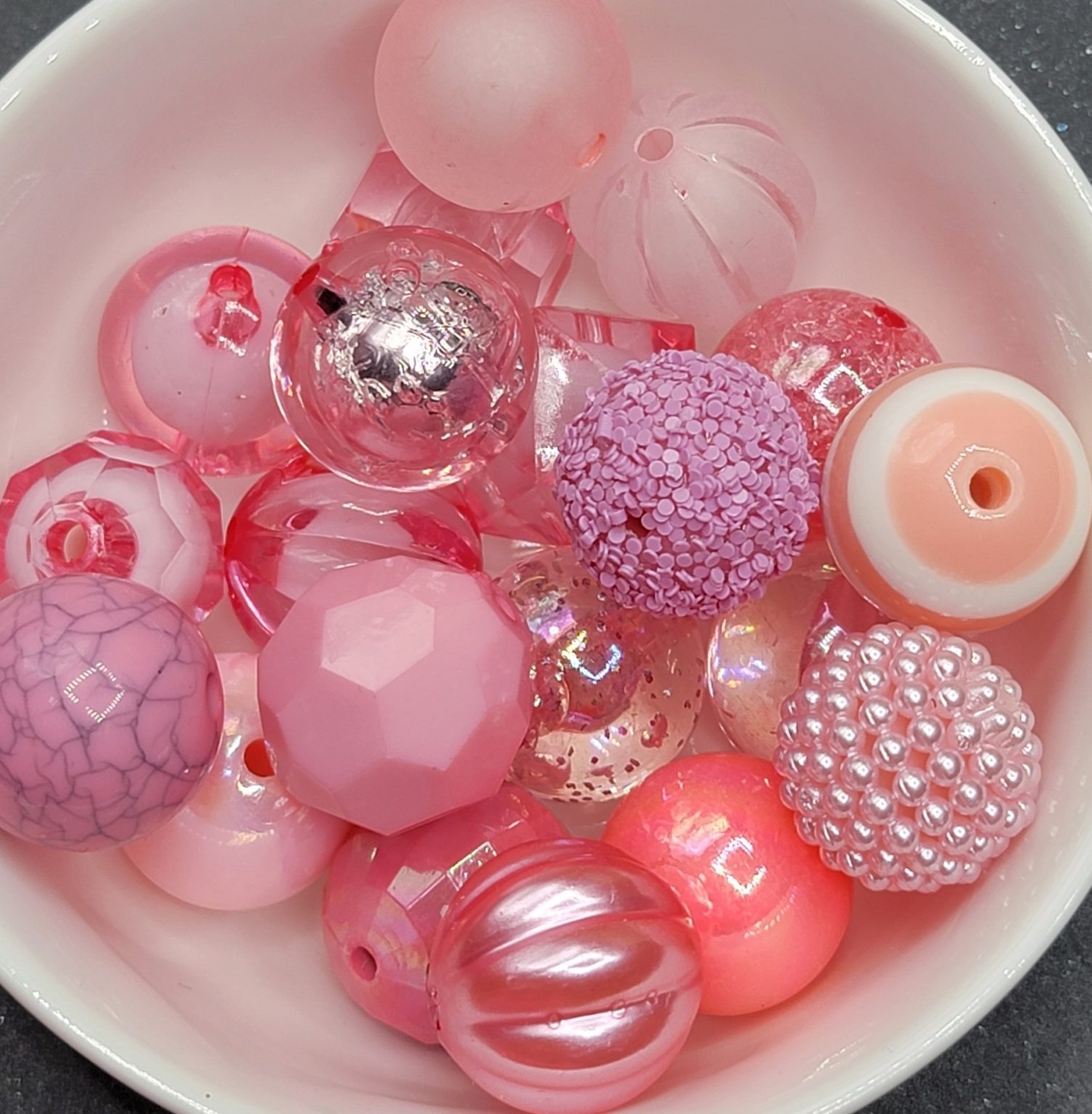20 Piece – Light Pink Beads – Glitter Fetish