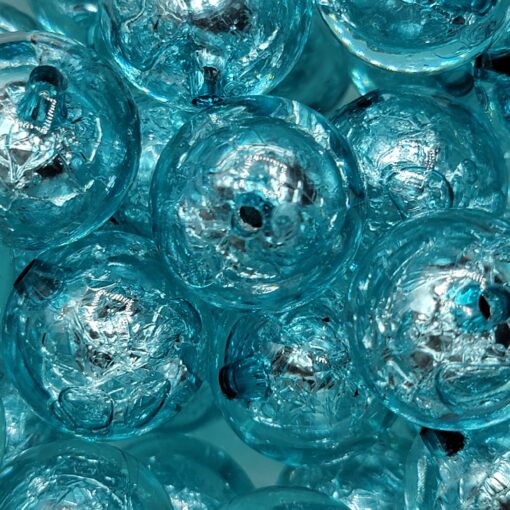 Foil Core – Aqua 5pc. – Beads – Glitter Fetish